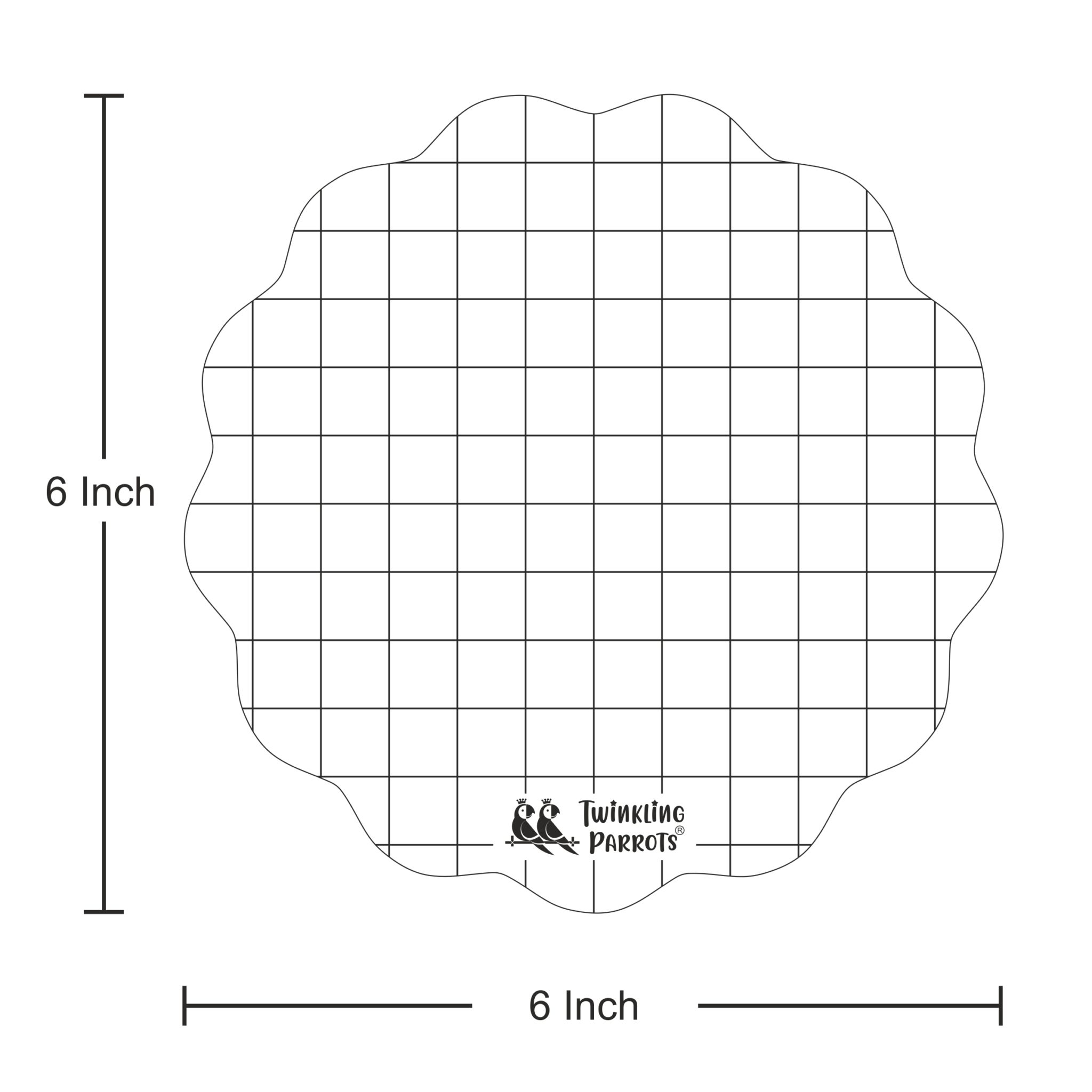Stamp Mounting Block | Round Scallop | Grid Block | DIY4U