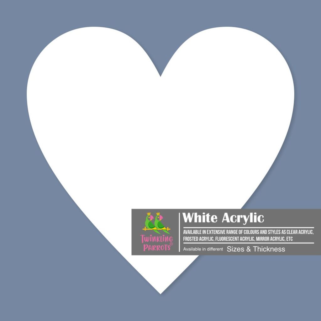 White Acrylic Sheet | Plexiglass | Opaque | Heart Shape | DIY4U